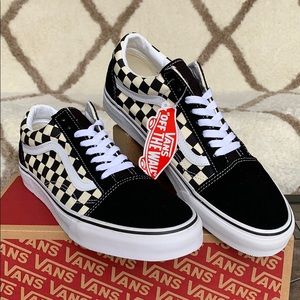 Vans | Shoes | Vans Old Skool Primary Check Blackwhite Mens | Poshmark